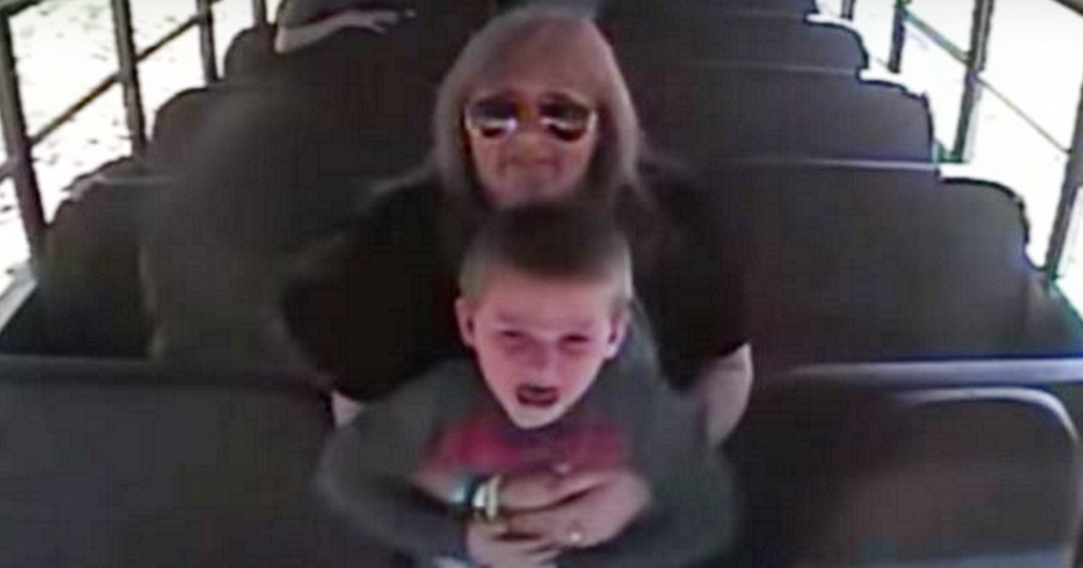 Bus driver lifts up terrified boy, seconds later, the camera catches a ...