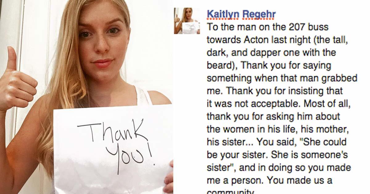 She Was Groped On A Bus Now She Wants To Thank The Man Who Showed Everyone The Right Thing To Do