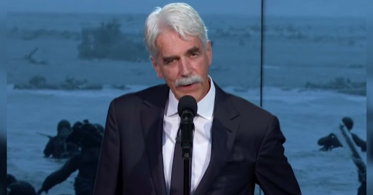 Emotional Sam Elliott recites WWII survivor's harrowing account of D-Day