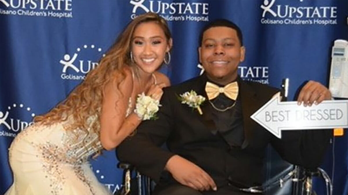 Student whose friends bought senior ball to his hospital room has died