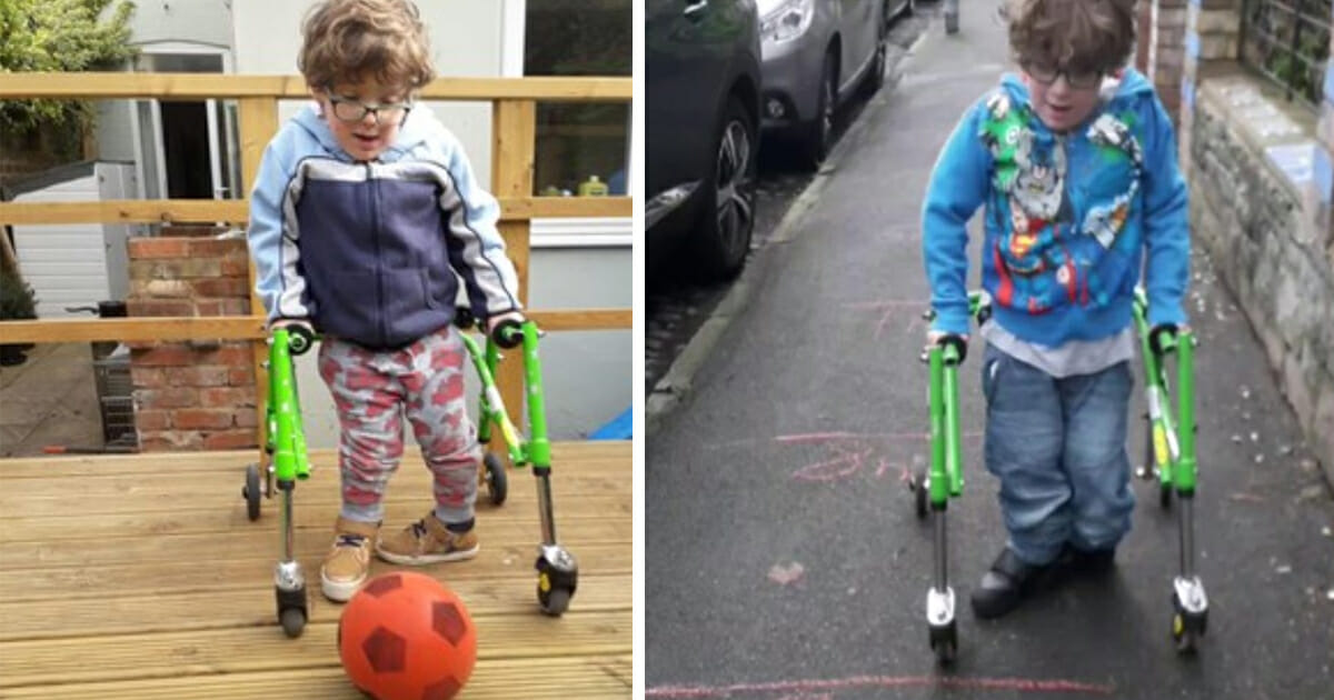 Boy with spina bifida raises $98,000 for hospitals by walking 10m a day