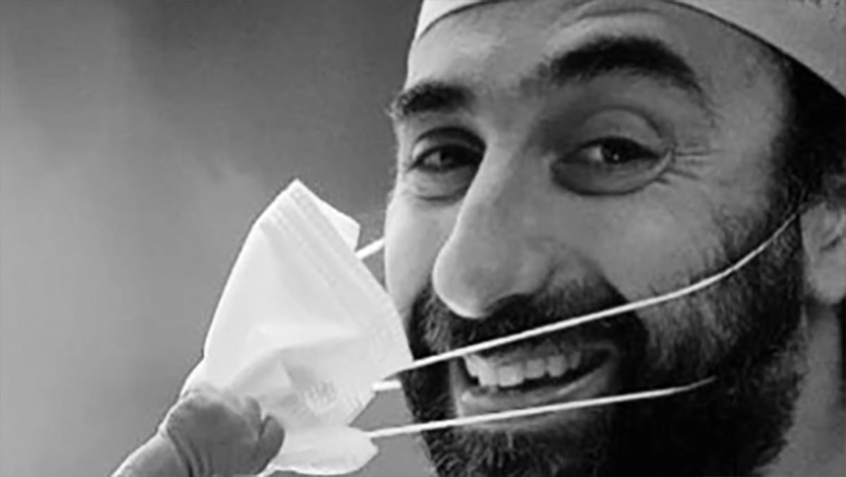 A sign of things to come? – Image of newborn baby pulling doctor's mask ...