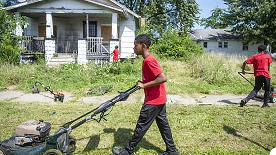 Kid brothers start their own business mowing dozens of lawns in their ...