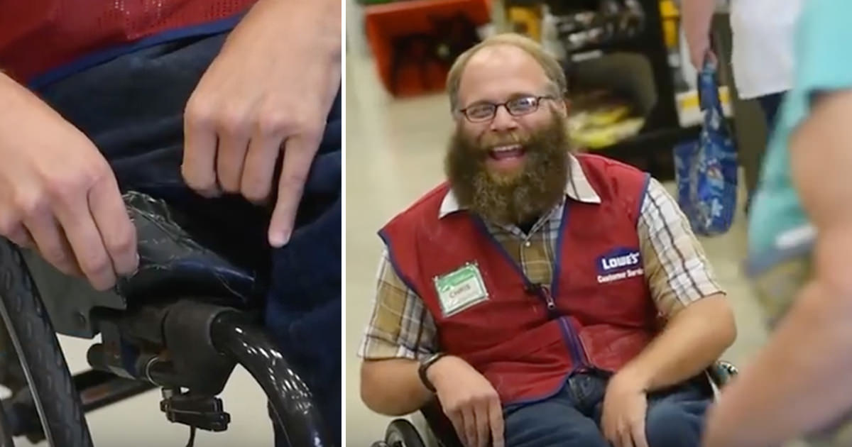 Chris hade inte råd med en ny rullstol – då överraskade kollegorna honom