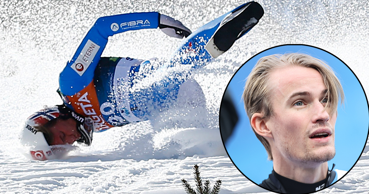 Norsk skihopper Daniel-André Tande faller stygt i Planica