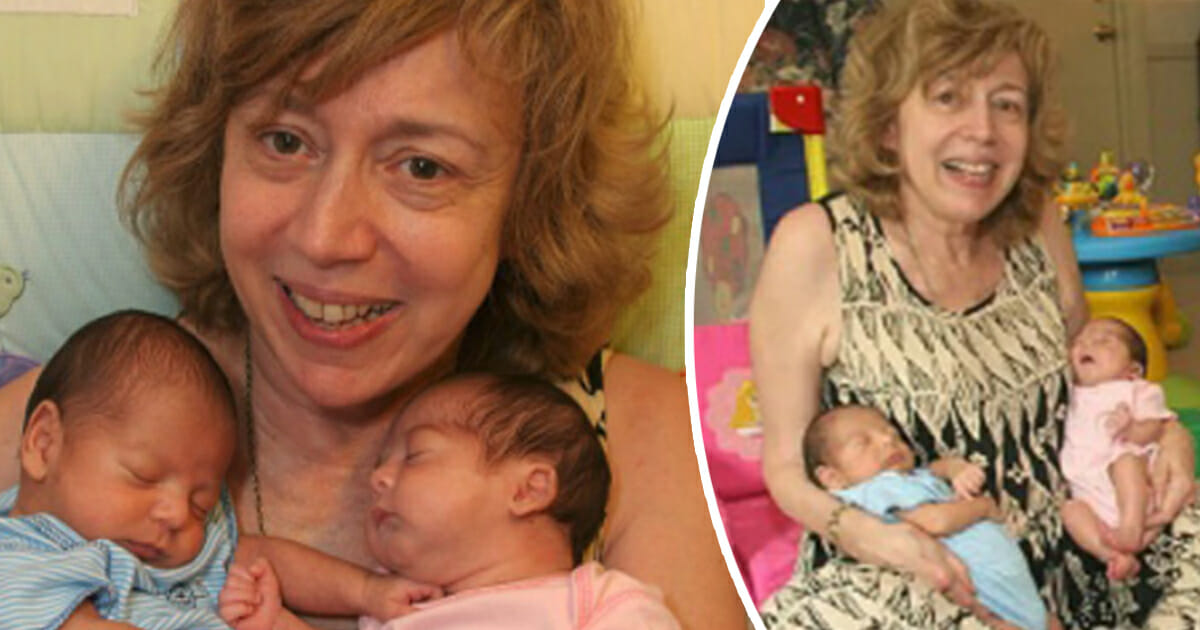 Frau wird eine der ältesten Mütter - Zwillinge im Alter von 60 Jahren